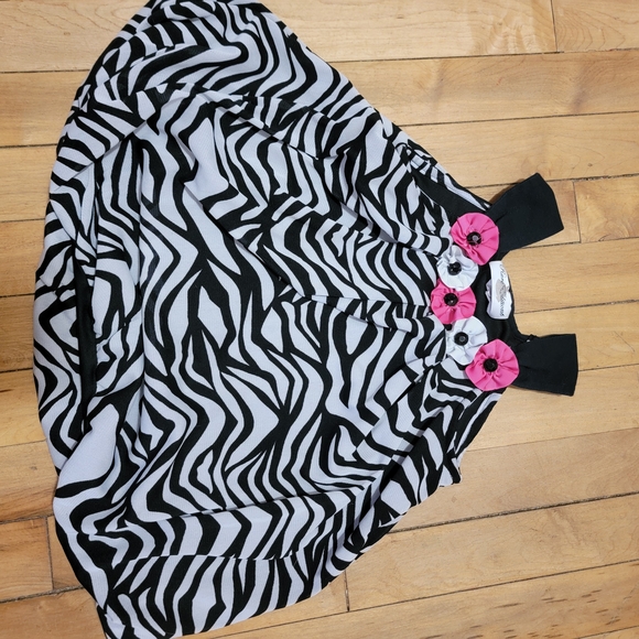 Dresses | Vintage Zebra Print Dress With Pink Accents | Poshmark